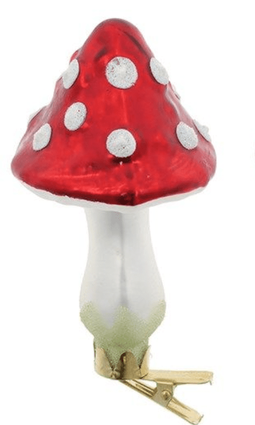 Clip on Fairy Mushroon - Red with White Dots - 11cm.