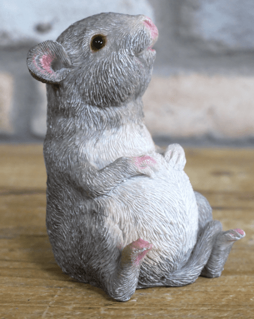 Cute Chubby Mouse - Cute Resin Ornament - 12cm.