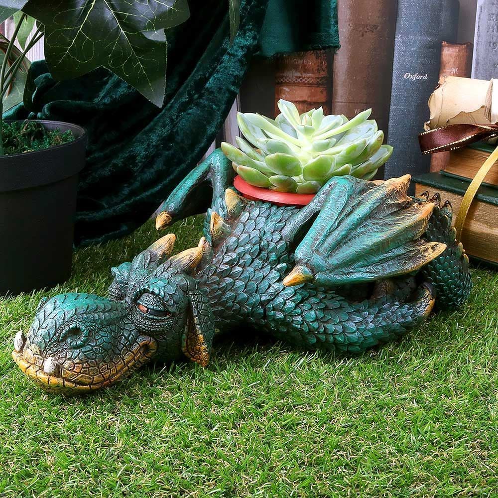 Dozing Dragon Planter - 31.8cm.