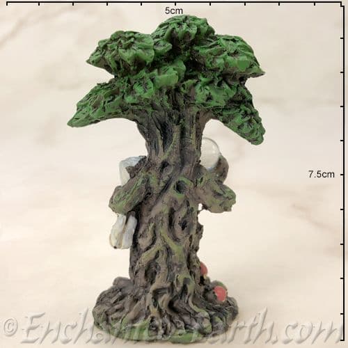 Enchanted Forest - Green Tree Man Miniature - with Crystal Ball.