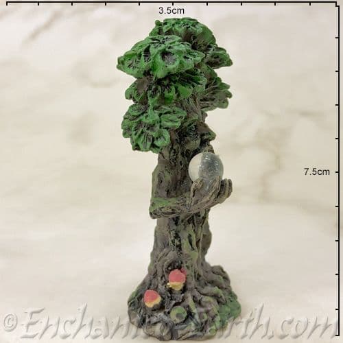 Enchanted Forest - Green Tree Man Miniature - with Crystal Ball.