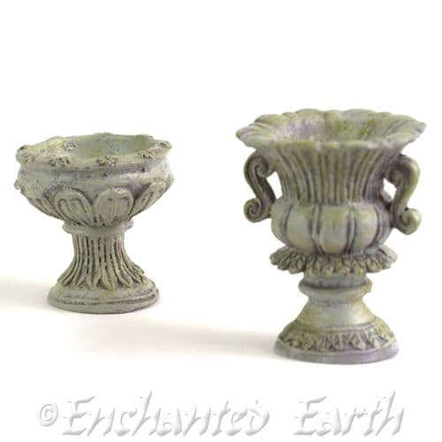 Fiddlehead Miniature Garden - Set of 2 Stone Urns.
