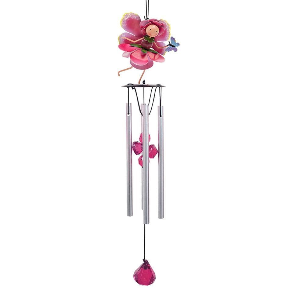 Flower Fairy Wind Chime - Rosie the pink rose flower fairy.