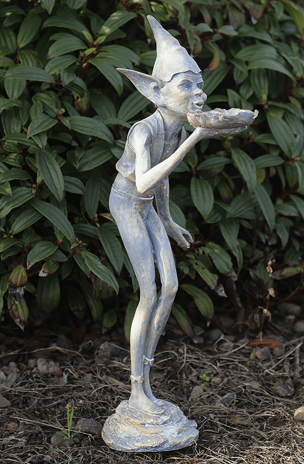 Garden Pixie - Golden Bronze Effect pixie bird feeder -56cm.