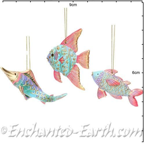 Gisela Graham - Magical Under The Sea Decorations - Pastel Fish.