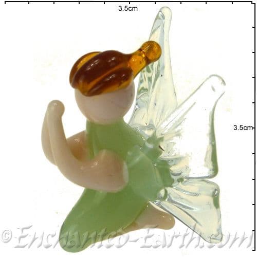 Hand made Glass Good Luck Wishing Fairy - Lime.