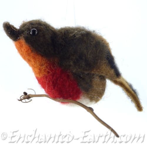 Handmade Hanging Christmas Robin