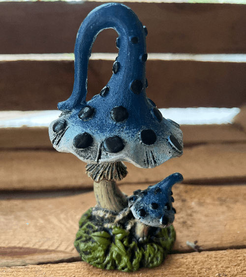 Large Magical Mushroom - Blue Witches Hat Shroom - 13cm tall.