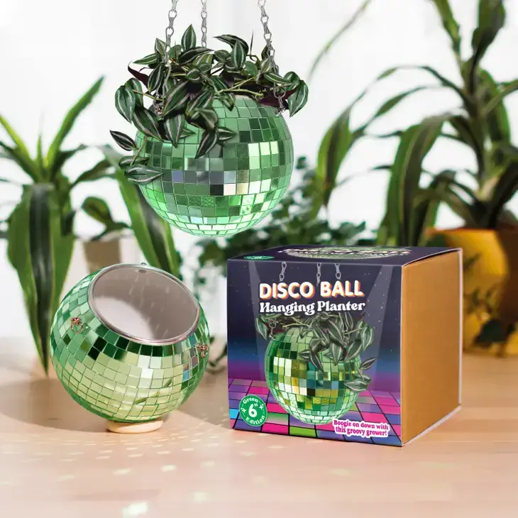 Limited Edition Green - Funky Disco Ball Planter - 15cm.