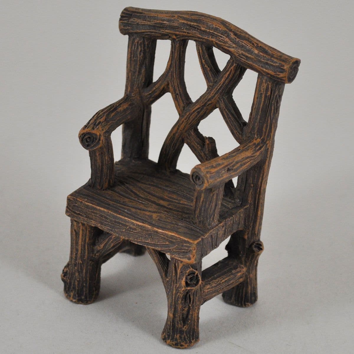 Magical Woodland Fairy Garden Brown Bench & Chair