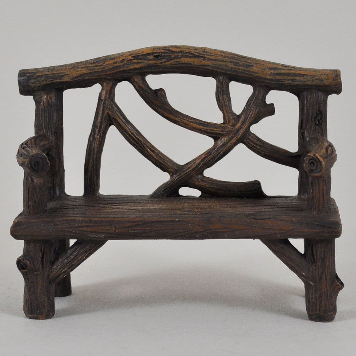 Magical Woodland Fairy Garden Brown Bench & Chair