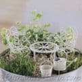 Miniature Garden Gift Set - With Zinc Planter & 5 items.