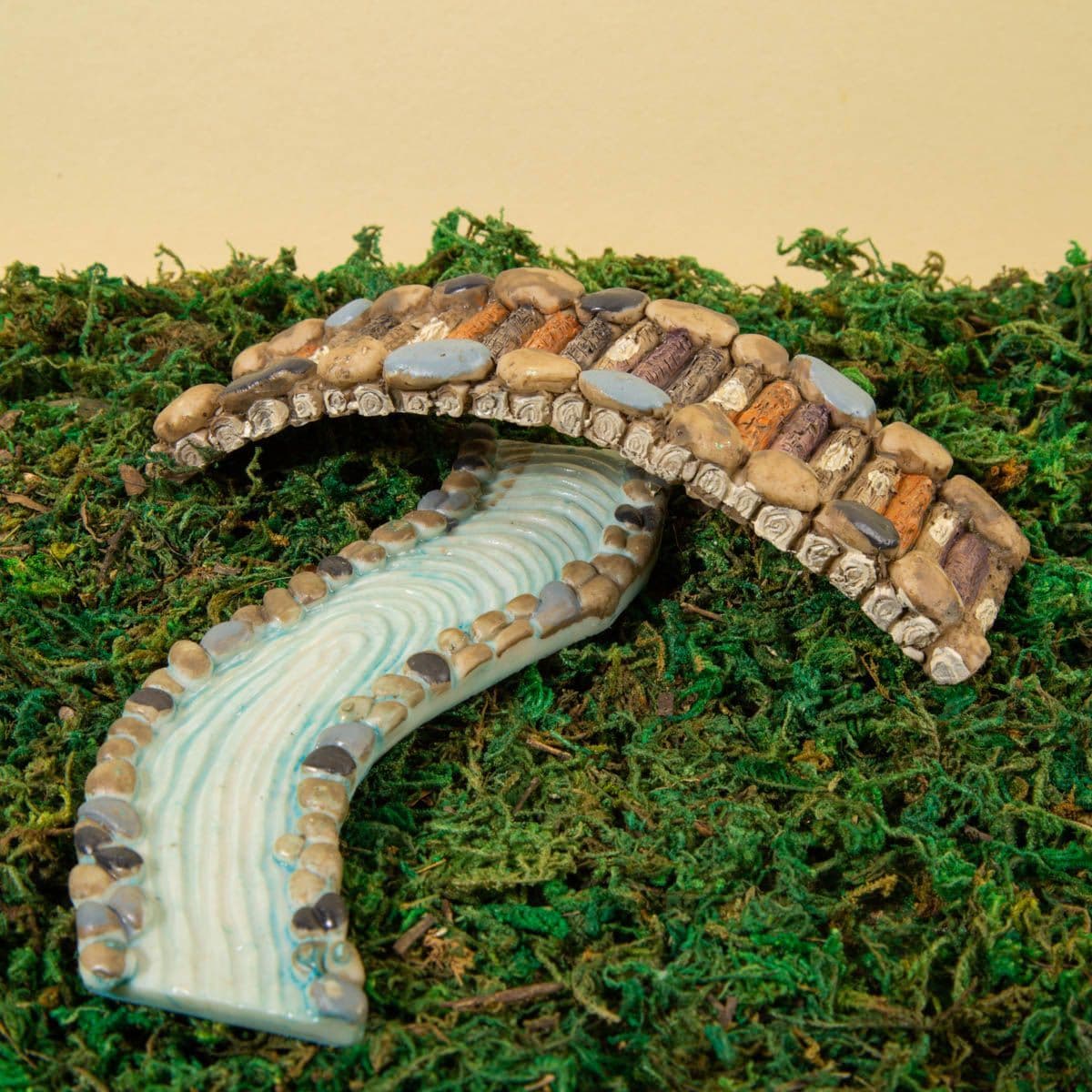 Miniature Garden Stream & Bridge Set - 15cm.