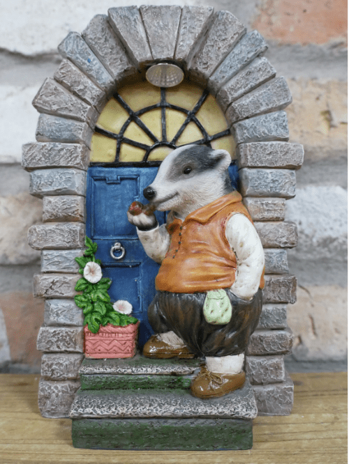 Mr Badger - Solar - Light-up Fairy Door - 22cm.