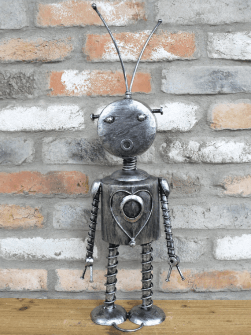 Sam - Silver Metal Robot - 44cm.