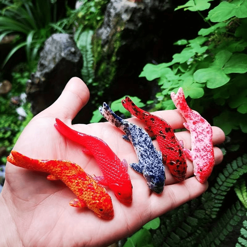 Resin Pond Fish - Two tone Orange Koi Carp - 8cm.