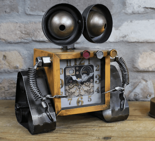 Retro Robot Clock - Yellow Wally.