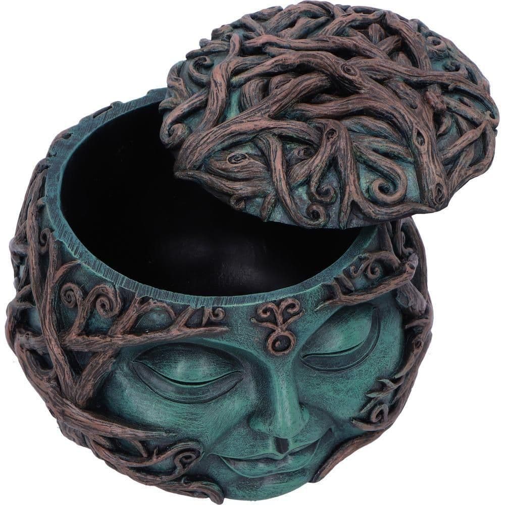 Tree Spirit Head Treasure Box - 13cm.