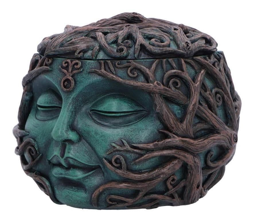 Tree Spirit Head Treasure Box - 13cm.