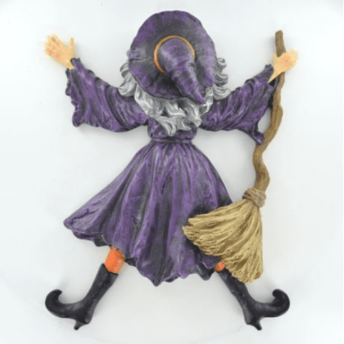 Wall Plaque Purple Witch Wall Splat - 31cm.