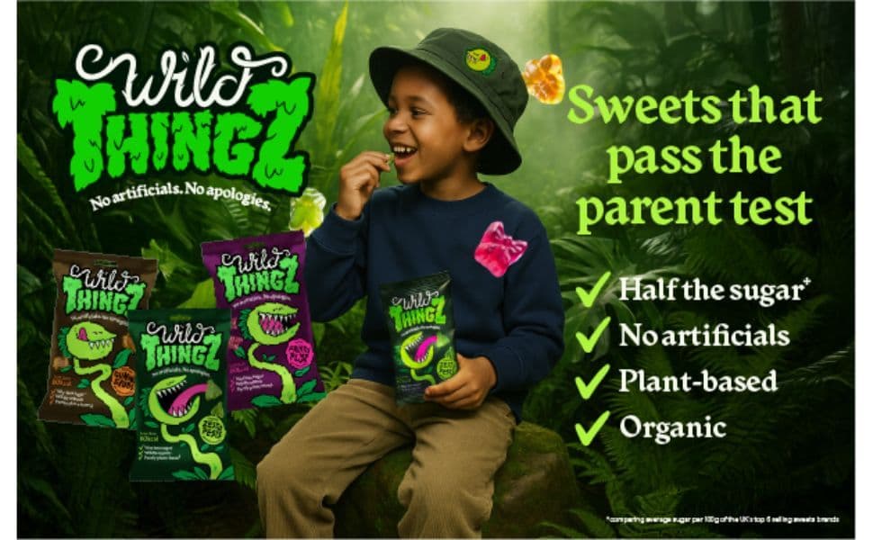 Wild Thingz - Mixed Flavour Organic Vegan Natural Gummy Sweets,.