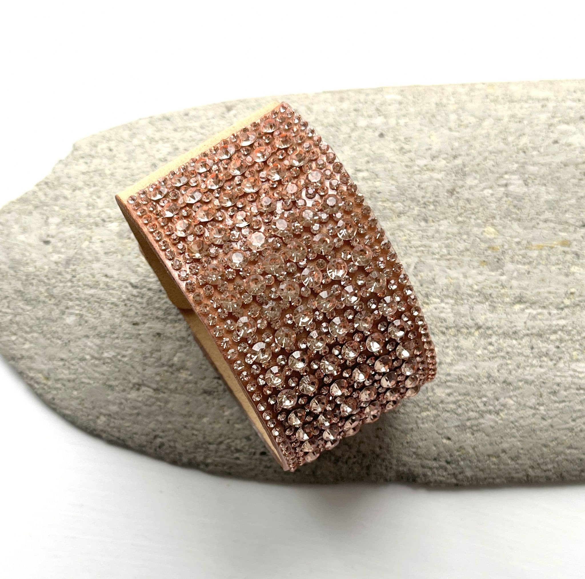 Champagne Diamante Strap Cuff Bracelet