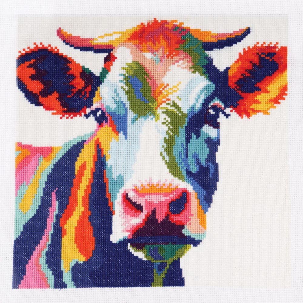 Colourful Cow Cross Stitch Kit