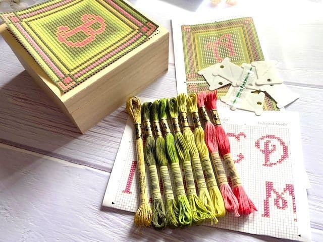 DMC DIY Country Monogram Trinket Box Kit