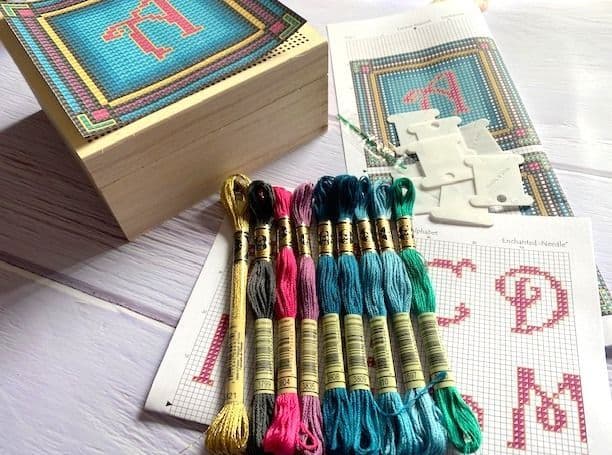 DMC DIY Peacock Monogram Trinket Box Kit