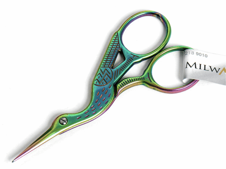 Milward Stork Embroidery Scissors 3 Inch / 9cm Rainbow Design