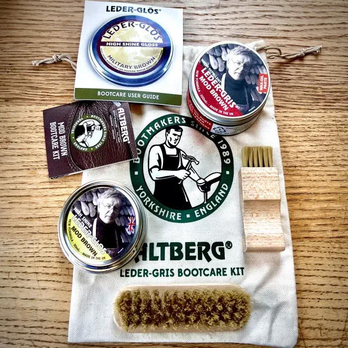 AltBerg Leder Gris Boot Polish Bootcare Kit, MOD BROWN,100ml,new