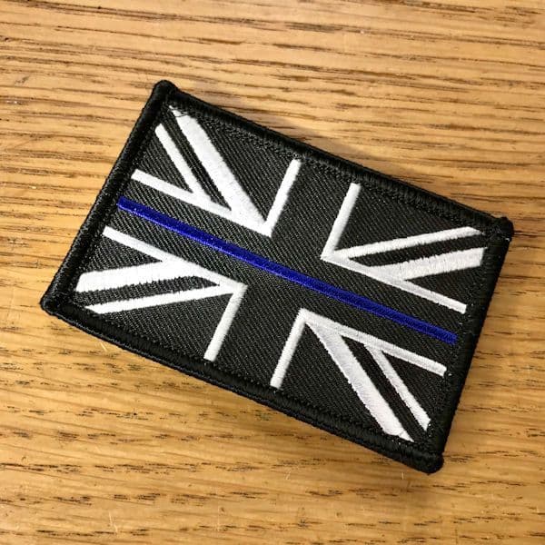 Thin Blue Line Union Jack Flag Tac Vest Badge TBL04 with Velcro,cops