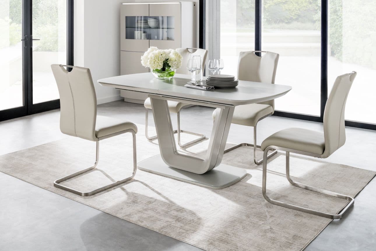 Lazzaro 120 - 160cm Extending Dining Table - Light Grey
