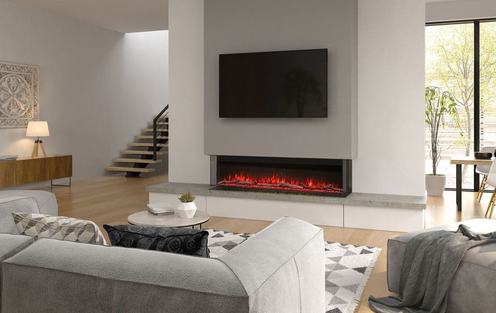 Luvelle 50" 3D Panoramic Full Glass HD 1-2-3 Sided WIFI Electric Fire ...