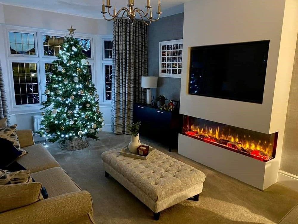 Luvelle 60" Media Wall Panoramic Full Glass 1-2-3 Sided Electric HD ...