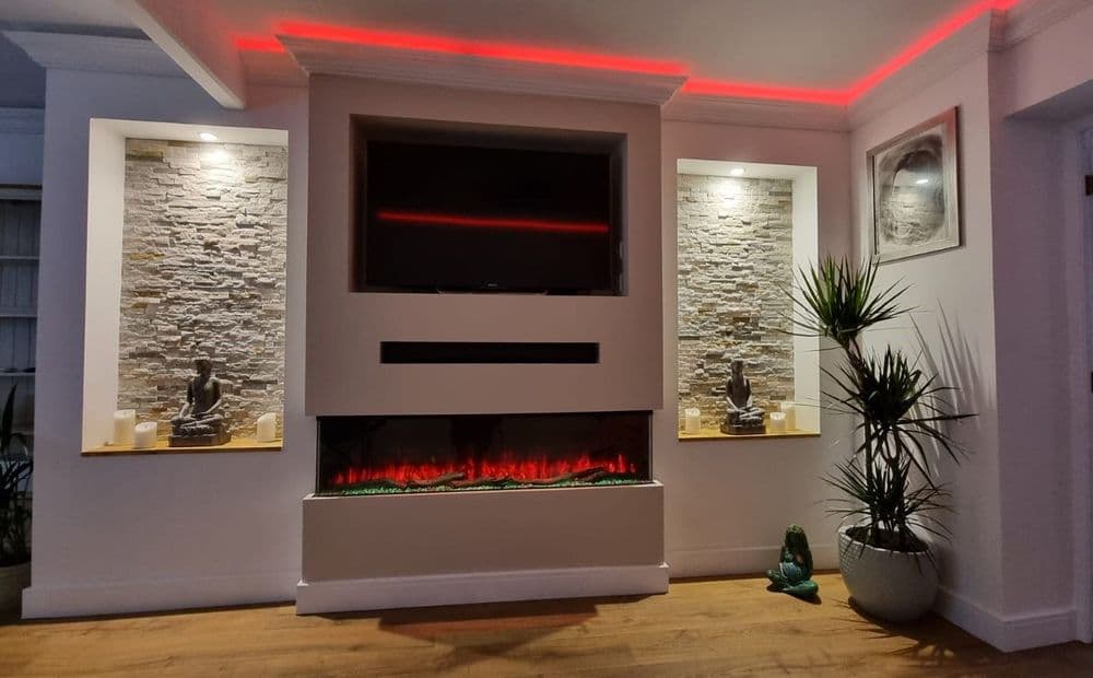 Luvelle 71" 3D Panoramic Full Glass 1-2-3-Sided HD Electric Fire - WIFI ...