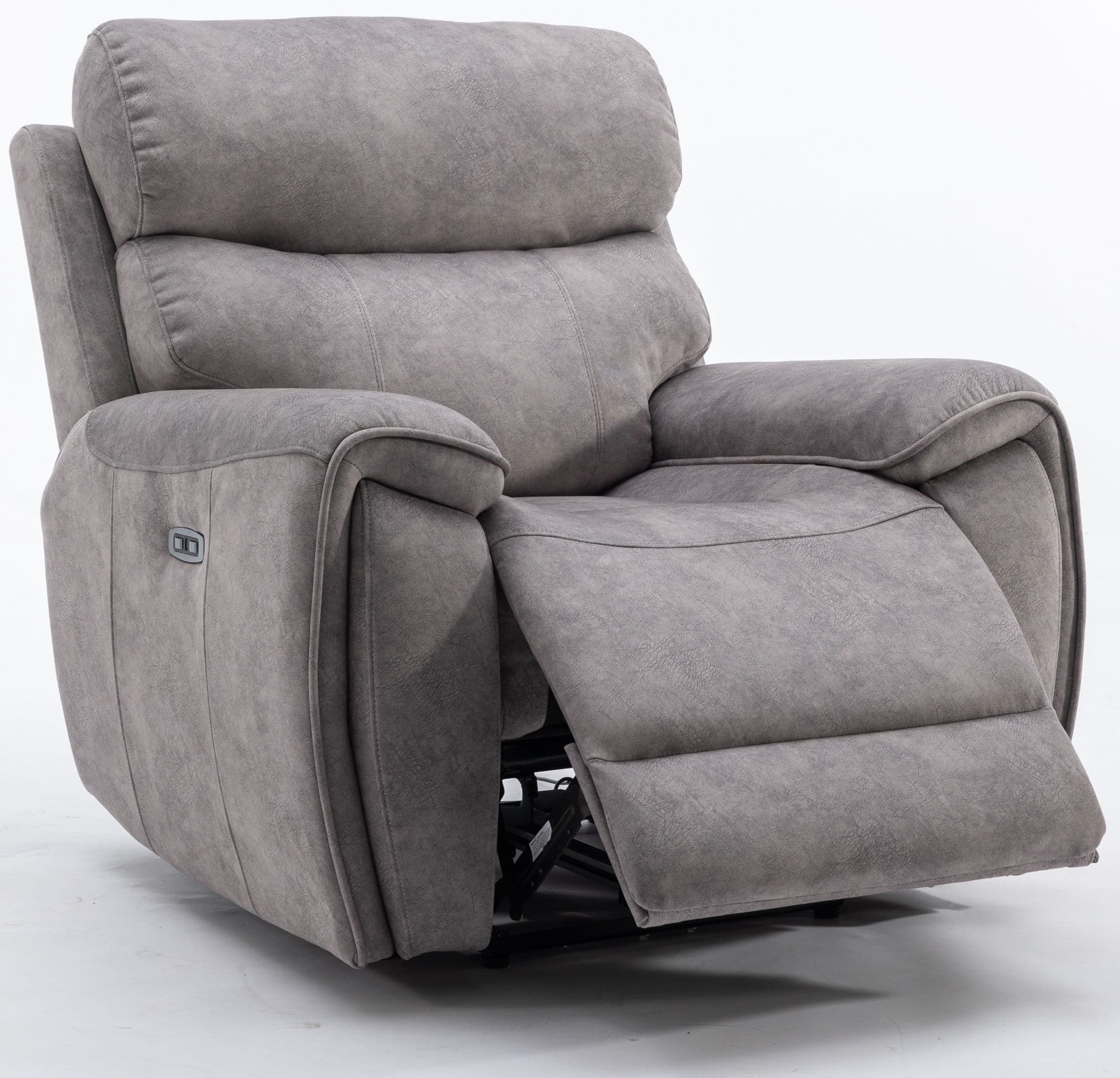 Seville Suede Electric Recliner Sofa - Silver