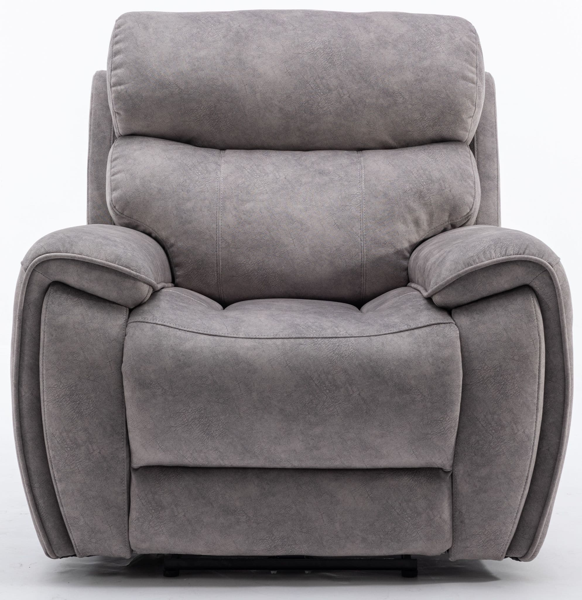 Seville Suede Electric Recliner Sofa - Silver