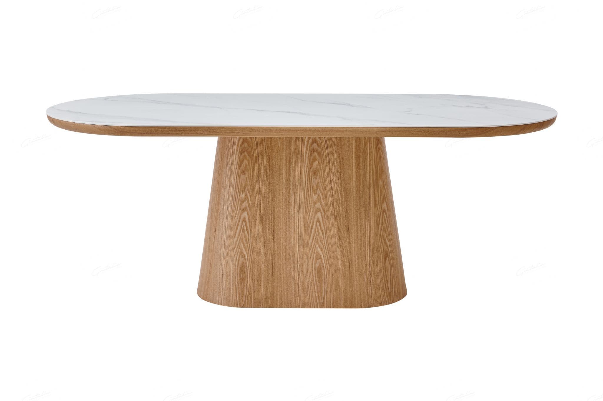 Venatro Beech & White Sintered Stone Oval Dining Table