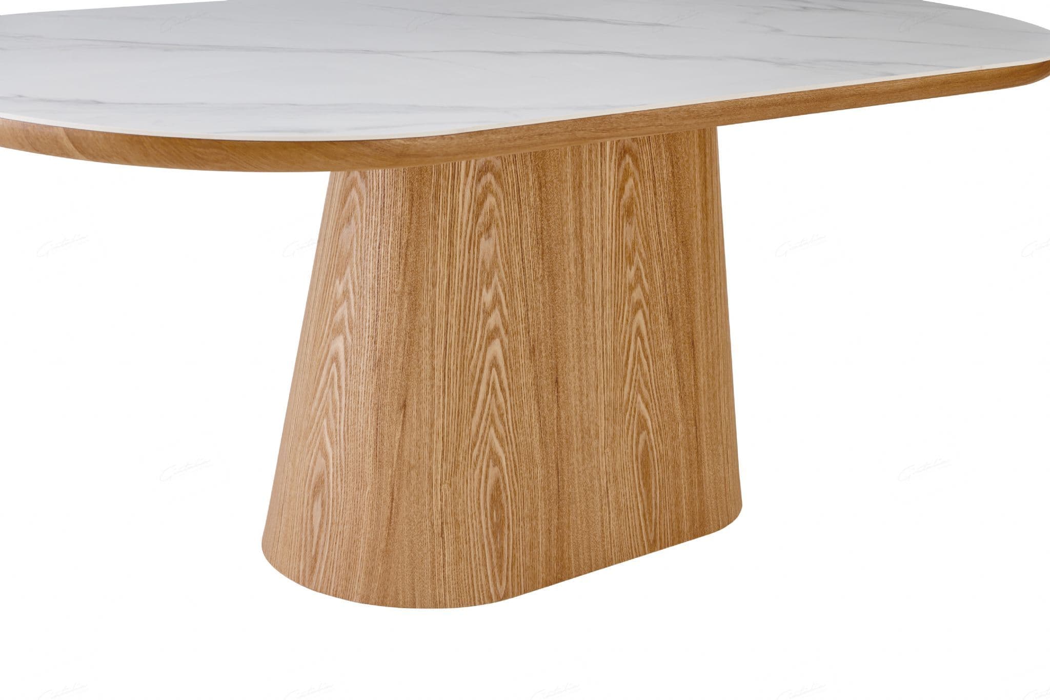 Venatro Beech & White Sintered Stone Oval Dining Table