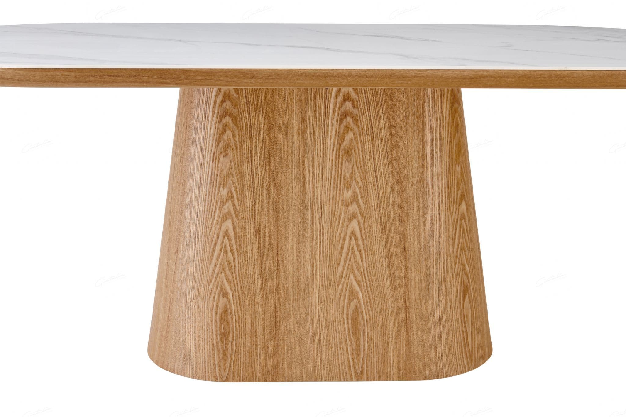 Venatro Beech & White Sintered Stone Oval Dining Table