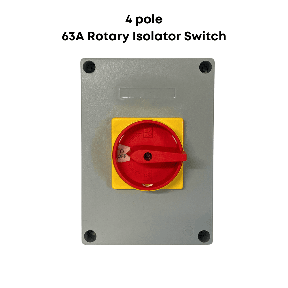 EK ISE 63A 4 pole rotary isolator switch disconnector 3 phase IP65