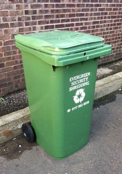 5x Secure 240L bin Off-Site Shredding paper