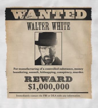 Breaking Bad Wanted Poster Walter White t-shirt