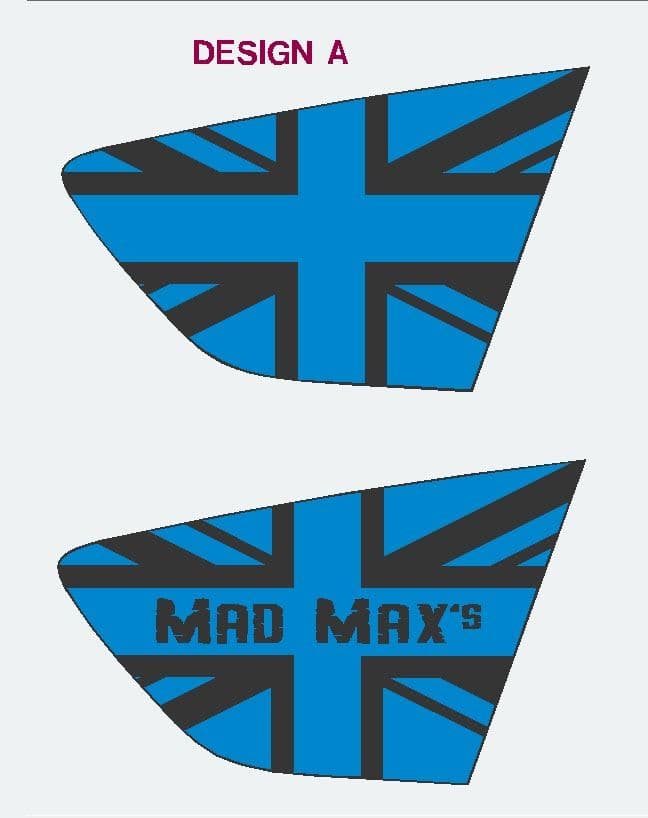 Mad Maxs Flag Sticker pair