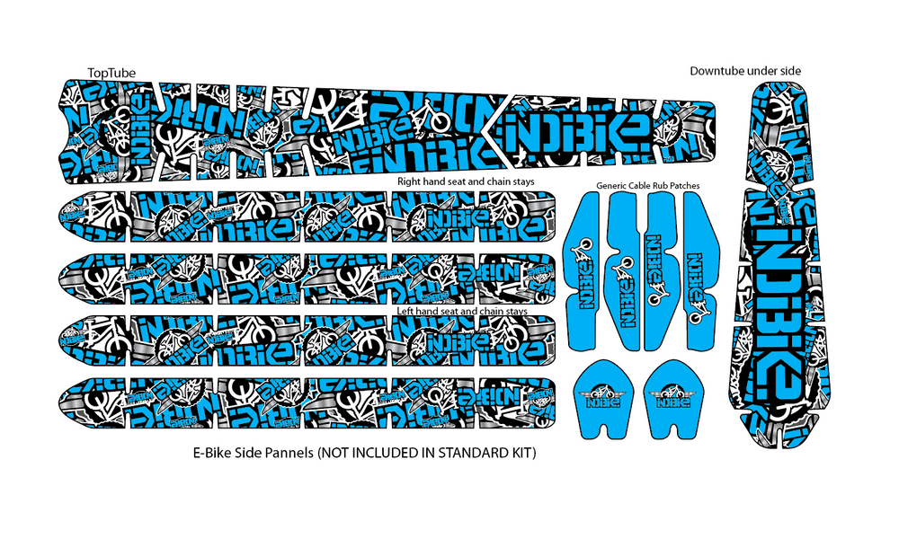 indibike Logo Pattern BikeTattoo Kit Protective Kit