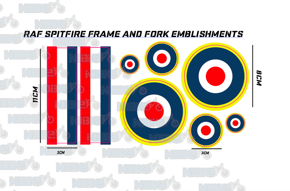 RAF Bomber/Spitfire Frame Fork Embellishments