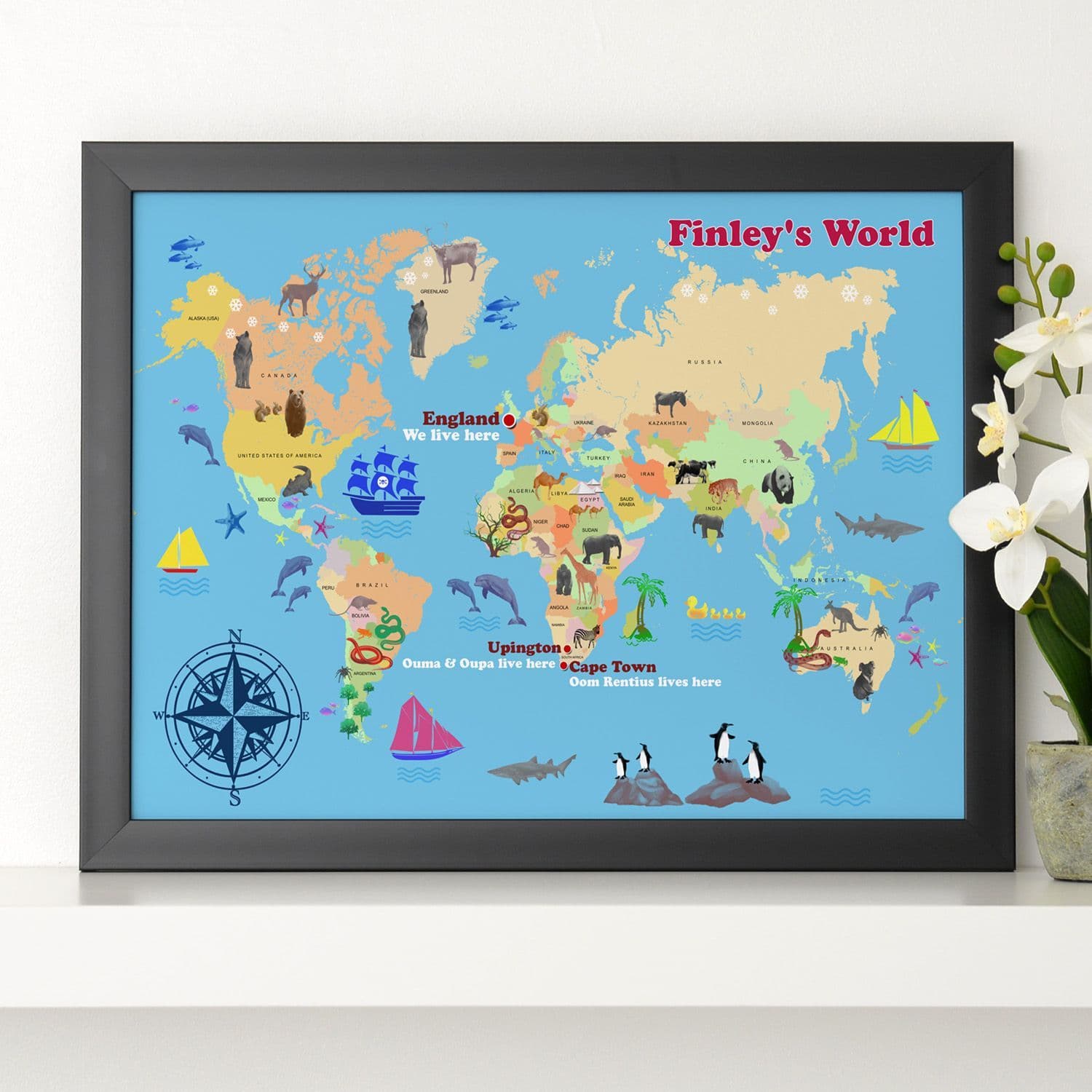 Personalised Child s World Map Print