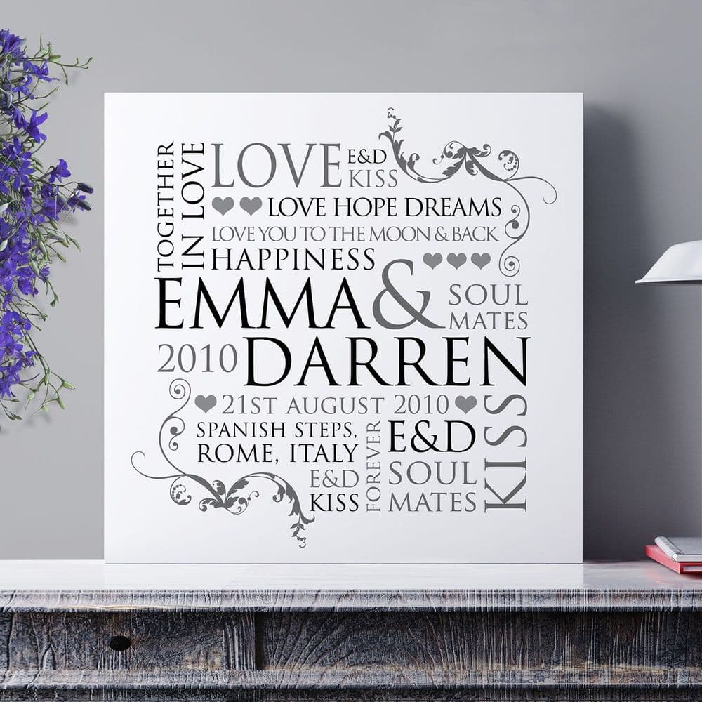 Personalised Couple s Word Design Print
