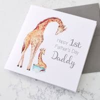 Personalised Giraffe 1st Father s Day Card